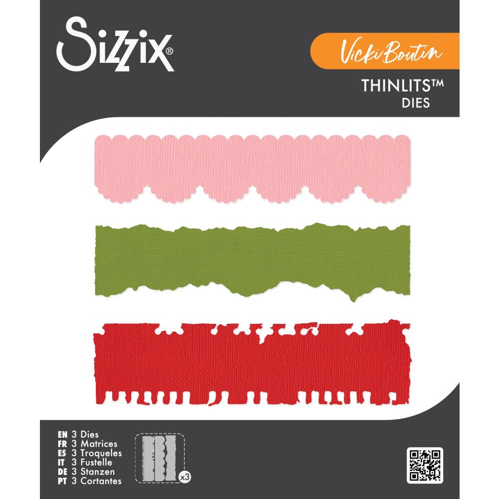 Sizzix Thinlits Die Set By Vicki Boutin 3/Pkg - Double Edgers | All ...