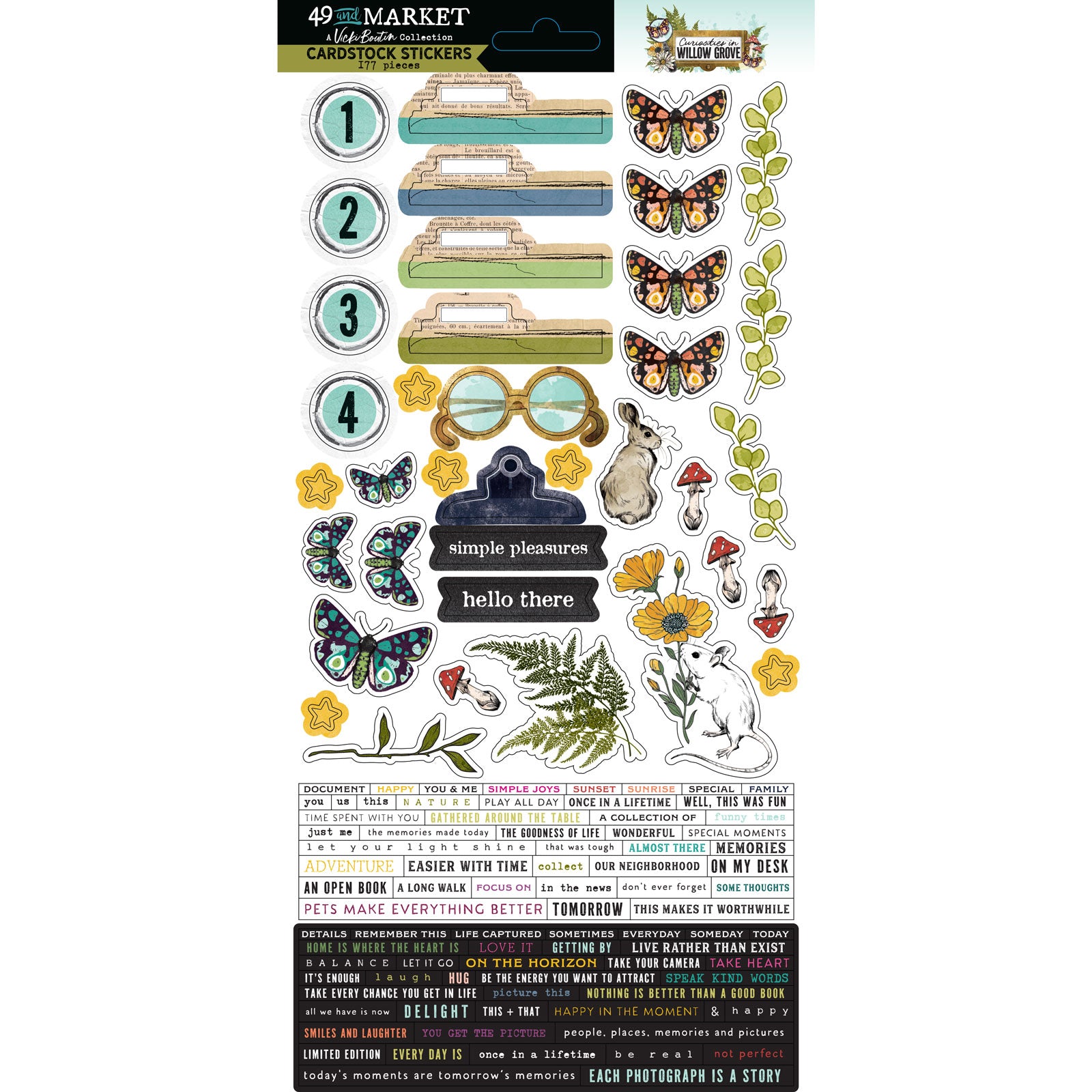 49 And Market - Curiosities In Willow Grove Cardstock Stickers | All ...